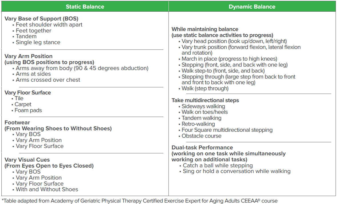 Standing Balance Rehabilitation